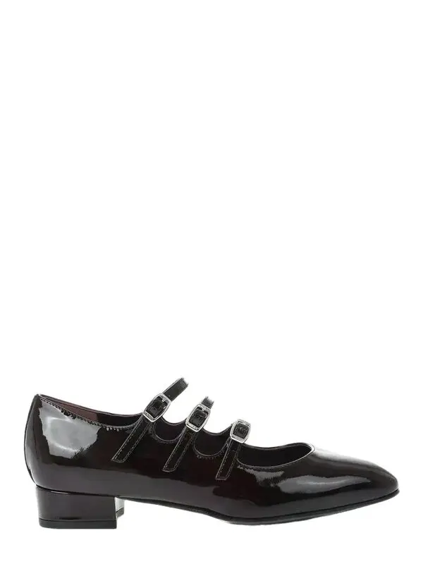 CAREL Ariana Patent Leather Ballet Flats With Buckle-fastening Straps - Red