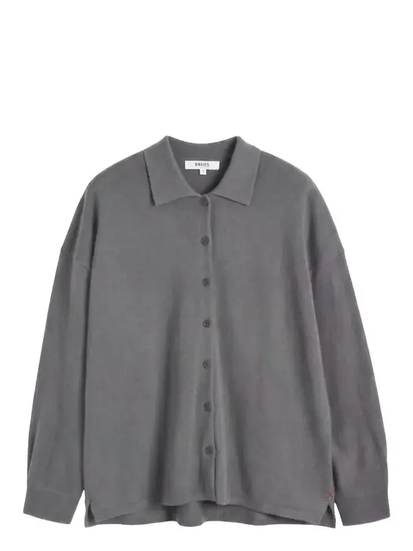Chinti & Parker Button-up Collared Cardigan - Grey