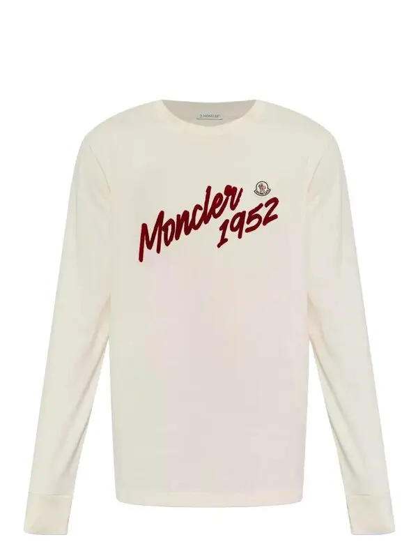 Moncler Logo-print Long-sleeve T-shirt - Neutrals