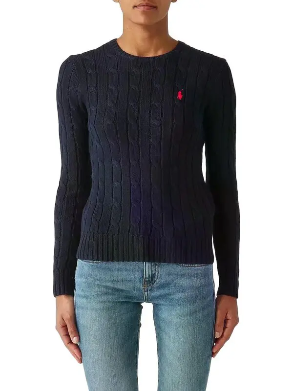 Polo Ralph Lauren Cable-knit Cotton Crewneck Sweater - Blue
