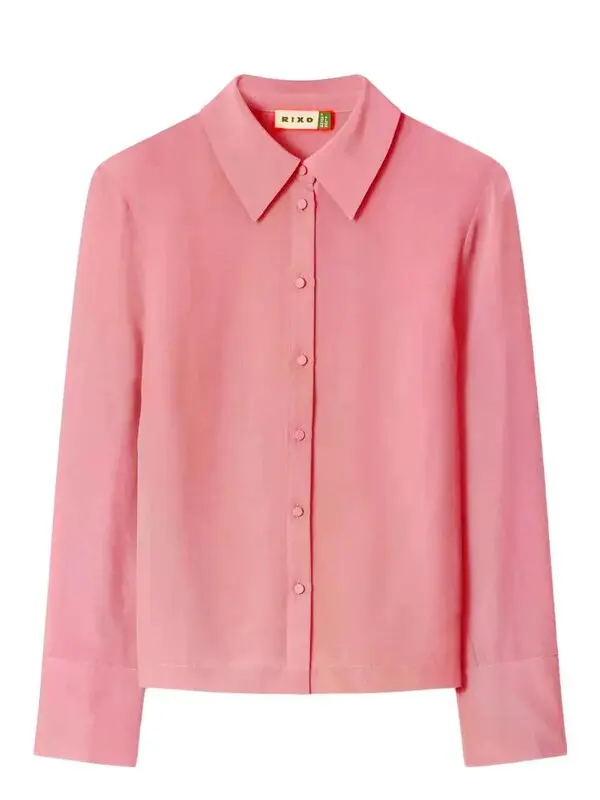 Rixo Crepe De Chine Shirt - Pink