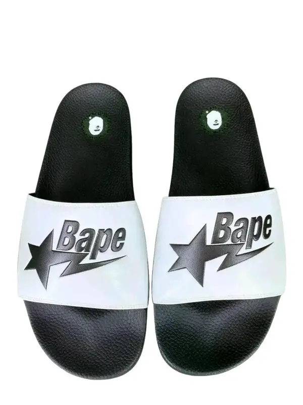 A BATHING APE Sta Logo Slides - White
