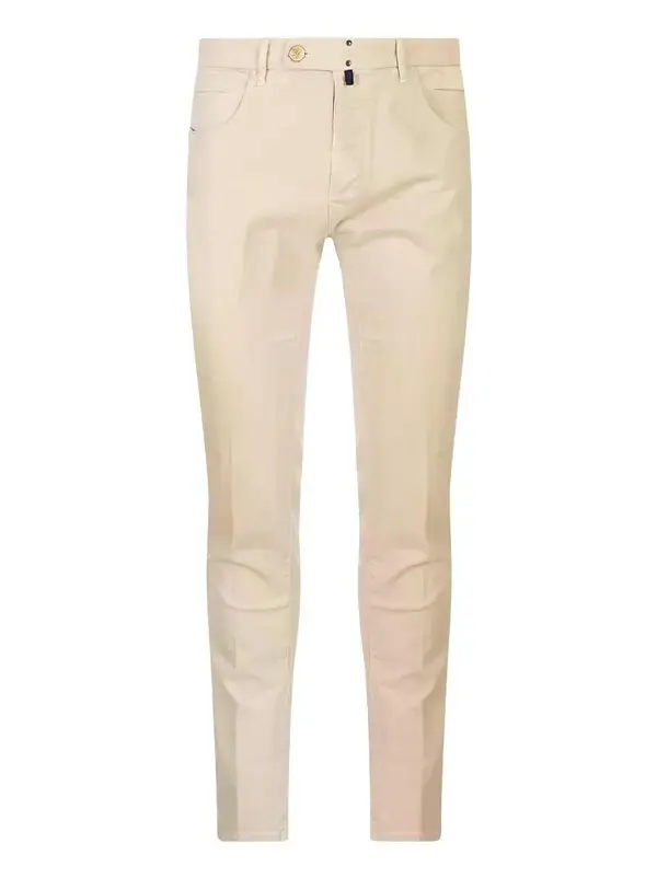Incotex Logo Patch Beige Trousers - Neutrals
