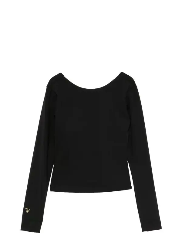 MACRON Scoop Back Blouse - Black
