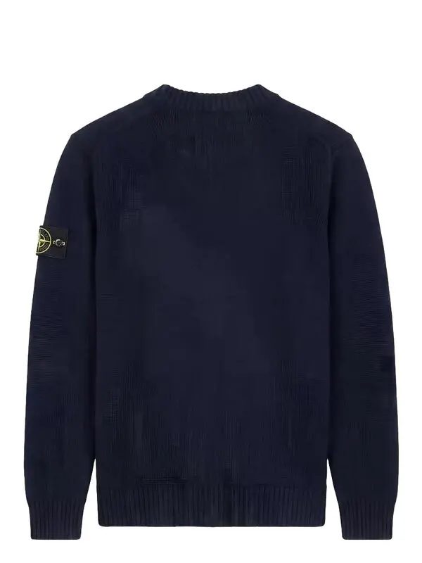 Stone Island Compass Patch Knitted Sweater - Blue