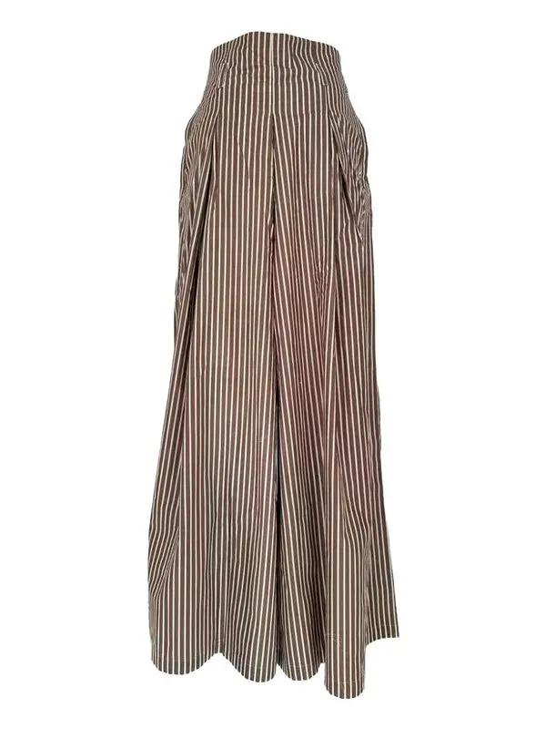 Maria De La Orden Striped Pants - Brown