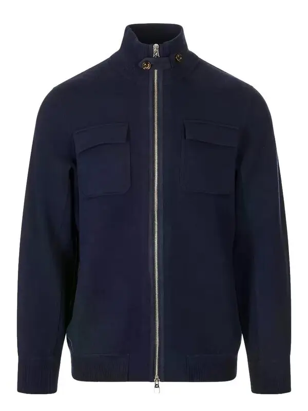 MONTECORE Zip-up High-neck Sweater - Blue