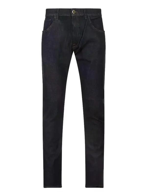 PT TORINO Logo Patch Straight Leg Jeans - Blue