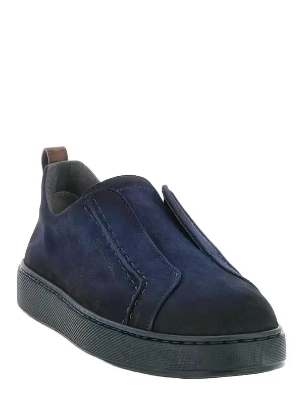Santoni Victory Leather Slip-on Sneakers - Blue