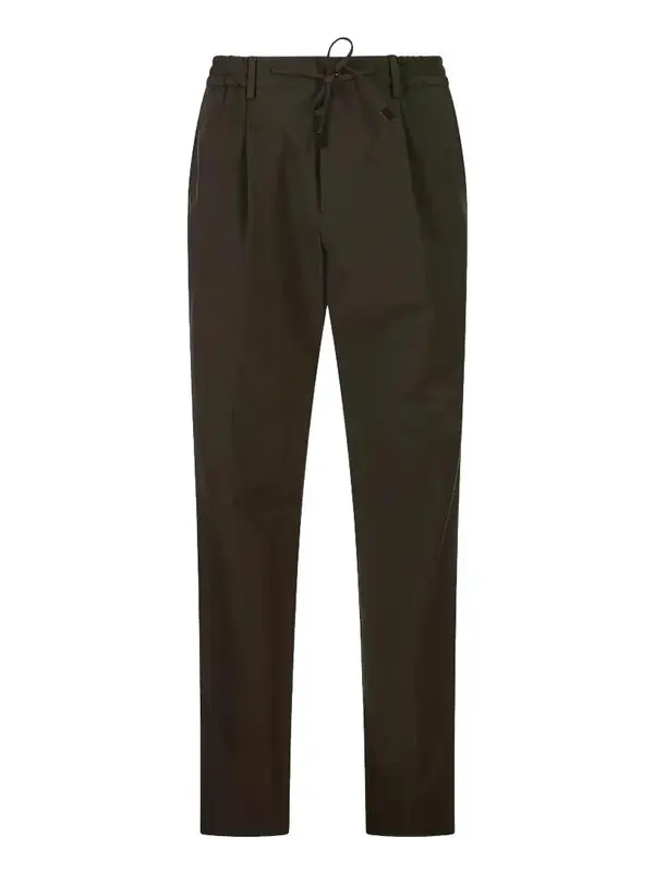 MONTECORE Pleated Drawstring Trousers - Brown