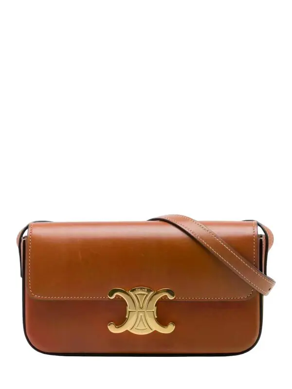Celine Shiny Calfskin Claude Shoulder Bag - Brown