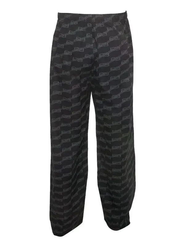 Balenciaga Bb Monogram Straight-leg Trousers - Black
