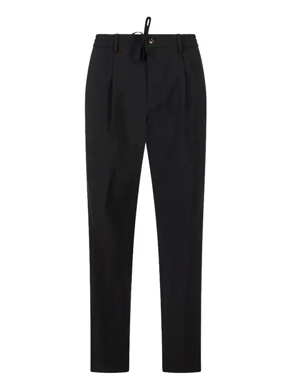 MONTECORE Drawstring Pleated Trousers - Black