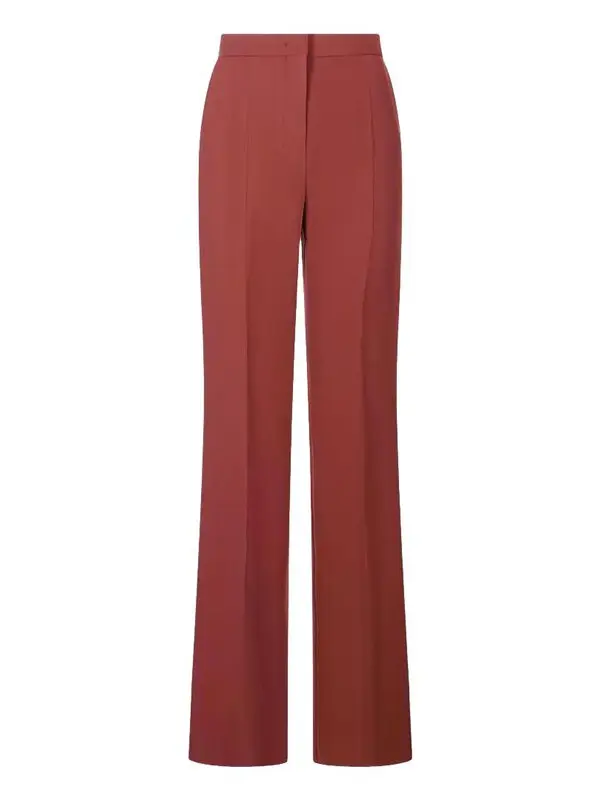 Max Mara Tailored Wide Leg Trousers With Satin Side Stripe - Red