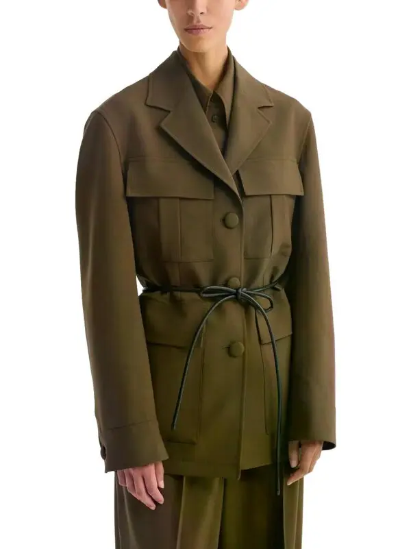 RÓHE Safari Button-up Wool Jacket - Brown