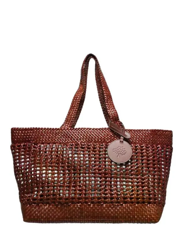 Mulberry Large Logo Patch Woven Tote Bag - Brown