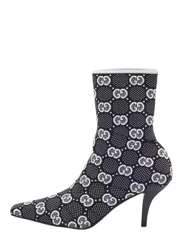 Gucci Gg Knit Ankle Boots - Black