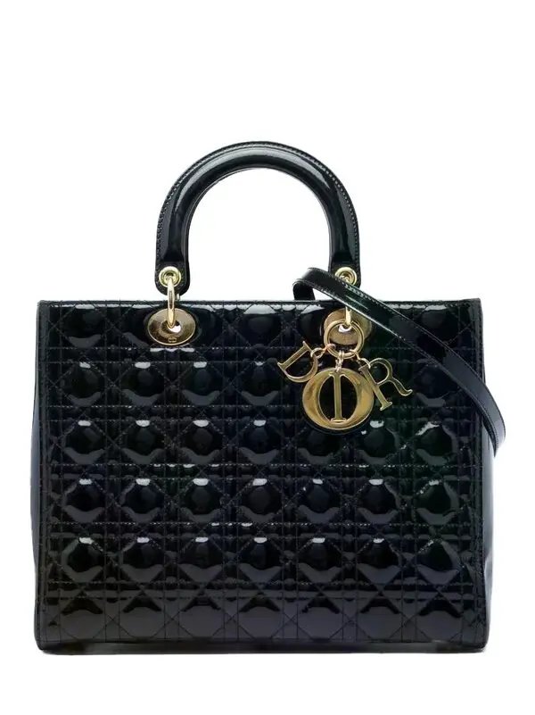 Dior Patent Cannage Lady Satchel - Black