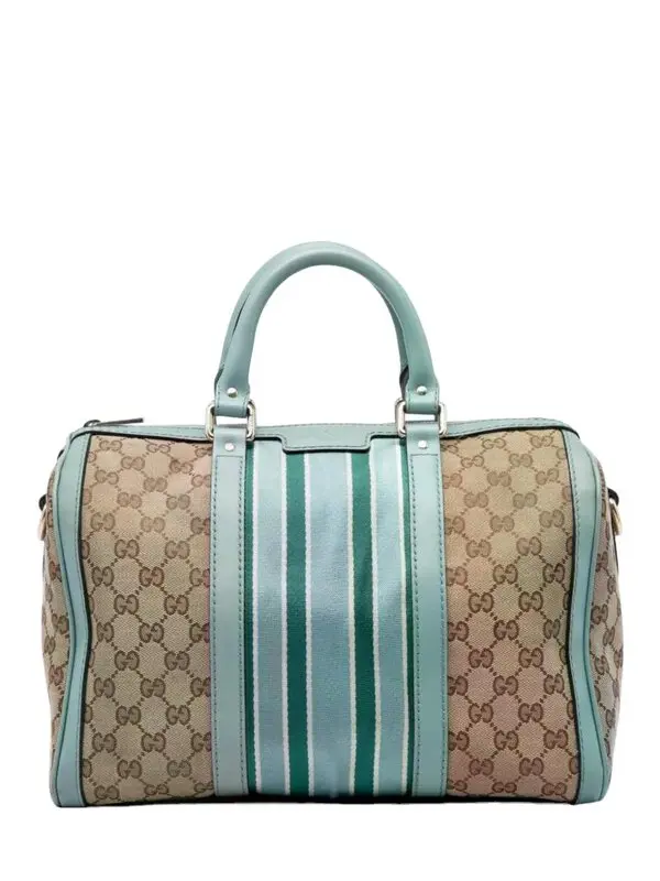 Gucci Medium Gg Canvas Web Joy Boston Bag Satchel - Neutrals