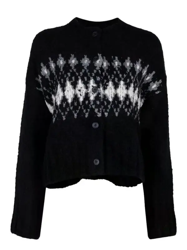 Altuzarra Haven Wool Cardigan With Fair Isle Intarsia - Black