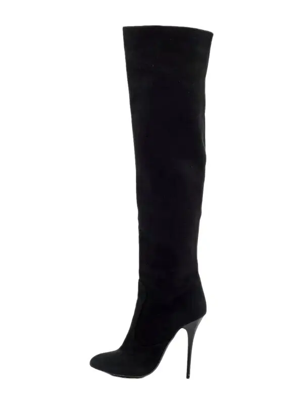 GIUSEPPE ZANOTTI Knee-high Suede Stiletto Boots - Black