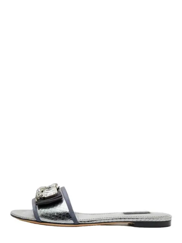 Dolce & Gabbana Sofia Crystal-embellished Sandals - Silver