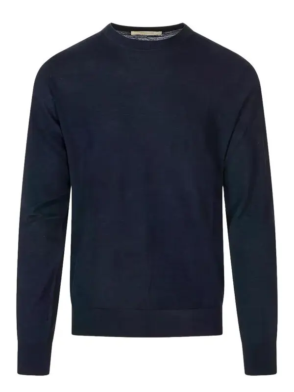 MONTECORE Crew Neck Long Sleeve Sweater - Blue