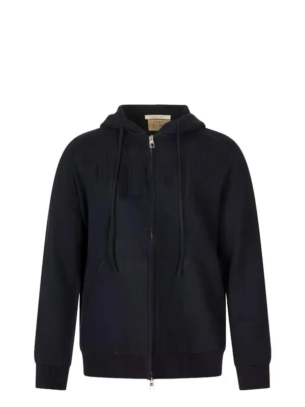 MONTECORE Zip-up Drawstring Hoodie - Blue