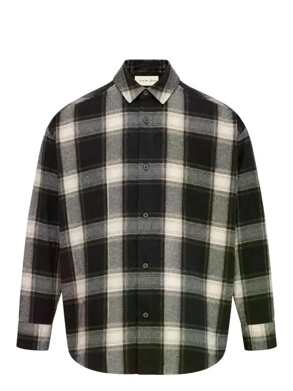 Fear Of God Plaid-check Logo-print Shirt - Black