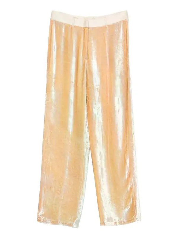 FORTE_FORTE Velvet Straight Leg Trousers - Neutrals