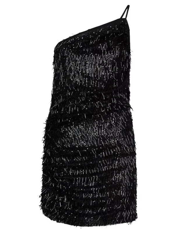 Amen Embellished One-shoulder Dress - Black