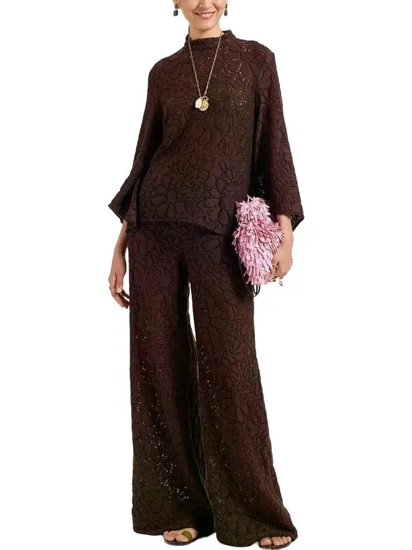 La DoubleJ Lacey Palazzo Pants - Brown