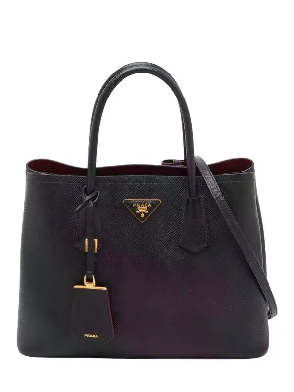 Prada Saffiano Cuir Leather Tote Bag - Black