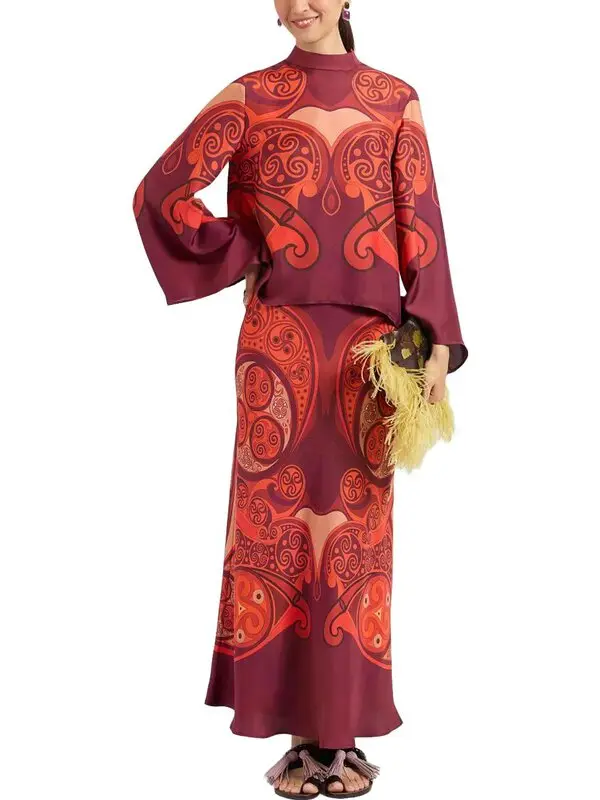 La DoubleJ Alchemy Placée Bell-sleeve Top - Purple