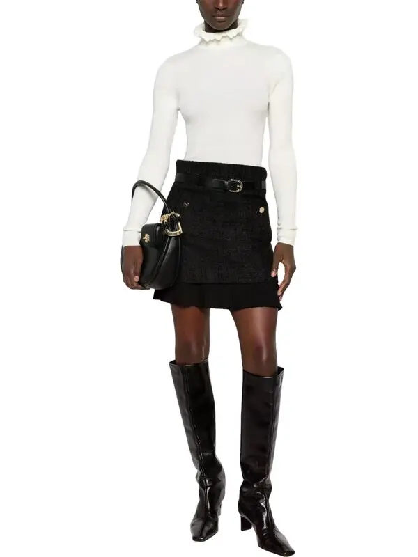 Sandro Ruffle-trim Turtleneck Sweater - White