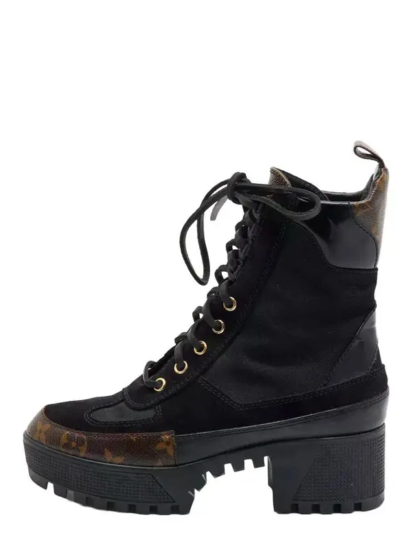 LOUIS VUITTON Laureate Platform Combat Boots - Black