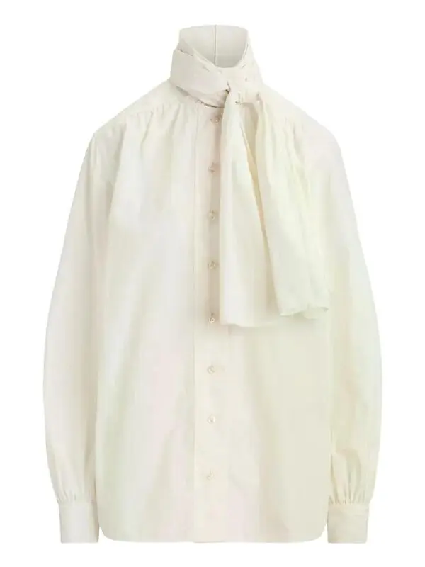 Polo Ralph Lauren Pussy-bow Button-down Blouse - Neutrals