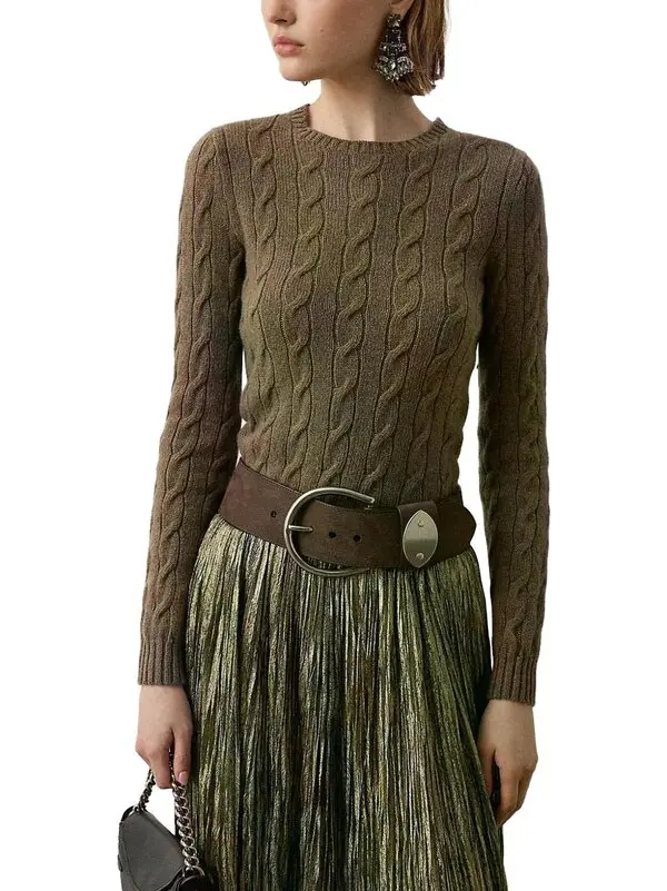 Polo Ralph Lauren Cashmere Cable Knit Sweater - Brown