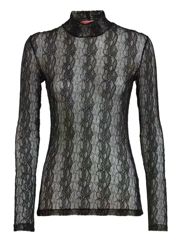 La DoubleJ Lacey Turtleneck Top - Black