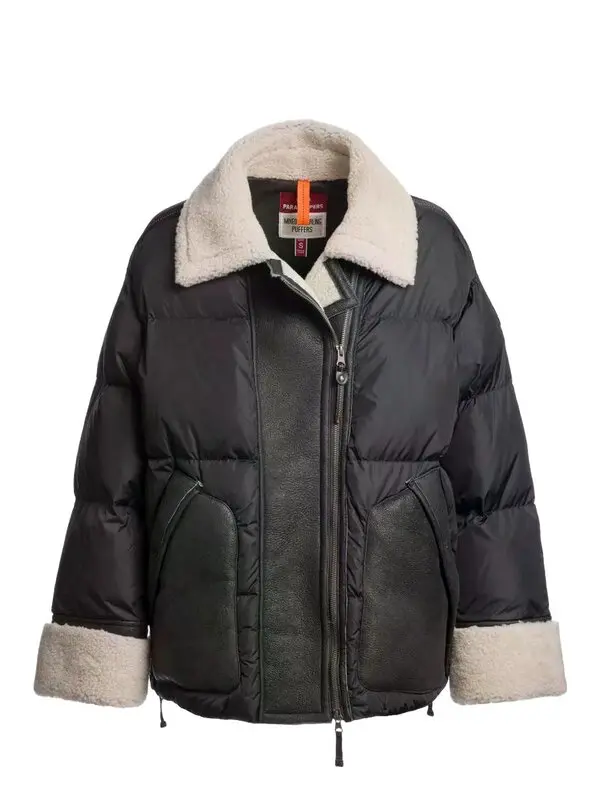 PARAJUMPERS Shearling-trimmed Puffer Jacket - Black