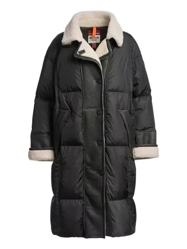 PARAJUMPERS Velna Shearling-trim Puffer Coat - Black