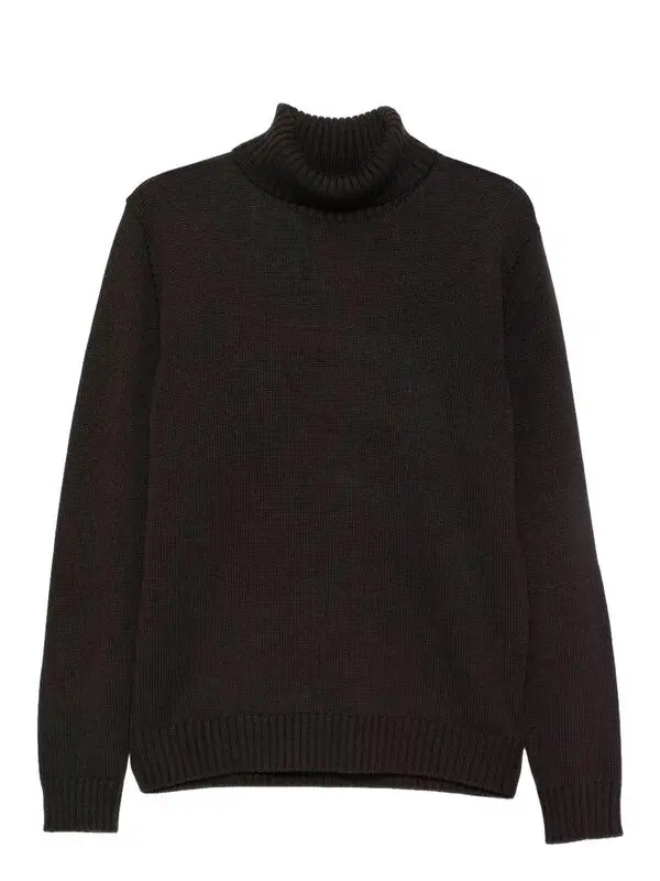 ZANONE Ribbed-knit Roll-neck Sweater - Brown
