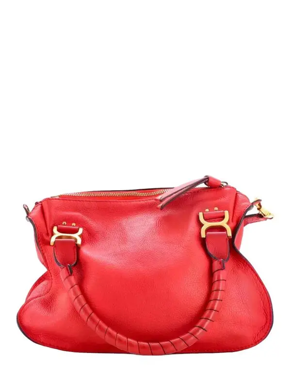 Chloé Marcie Leather Medium Satchel - Red