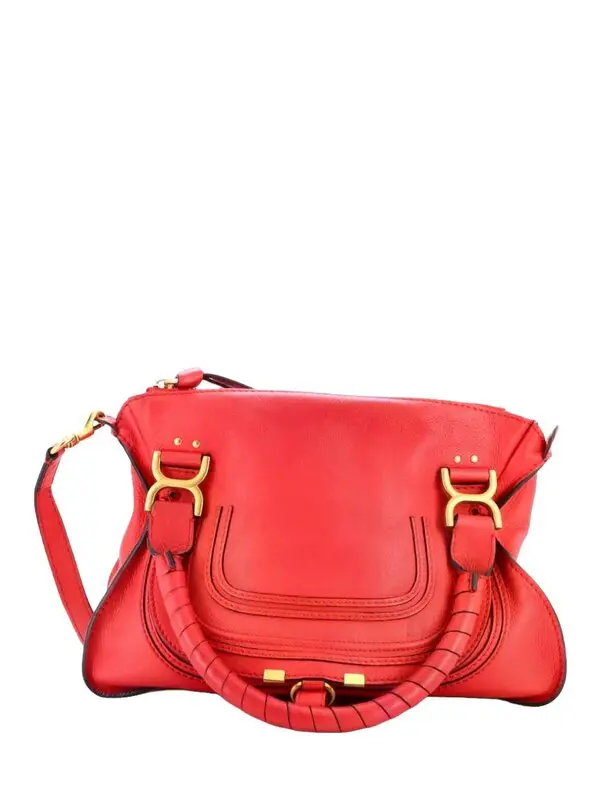 Chloé Marcie Leather Medium Satchel - Red