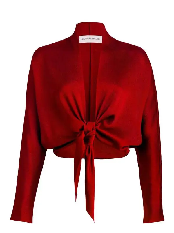 Silvia Tcherassi Reiko Front-tie Blouse - Red