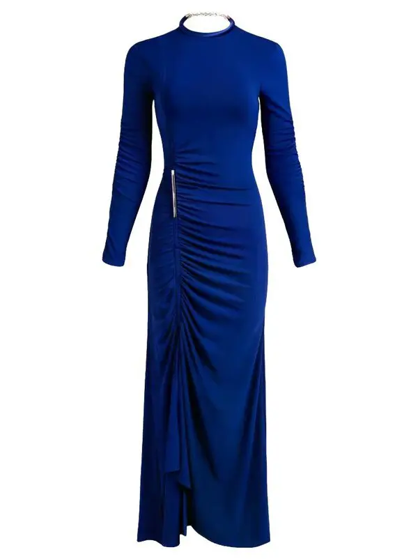 Silvia Tcherassi Mara Ruched Detail Midi Dress - Blue