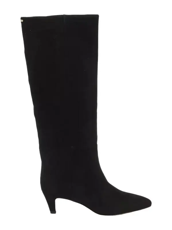 TWINSET Suede Kitten Heel Boots - Black