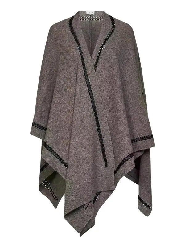 P.a.r.o.s.h Knitted Cape With Whipstitch Trim - Brown