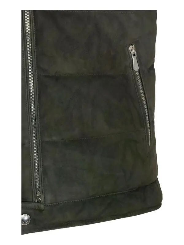 Eleventy Quilted Hooded Gilet - Green