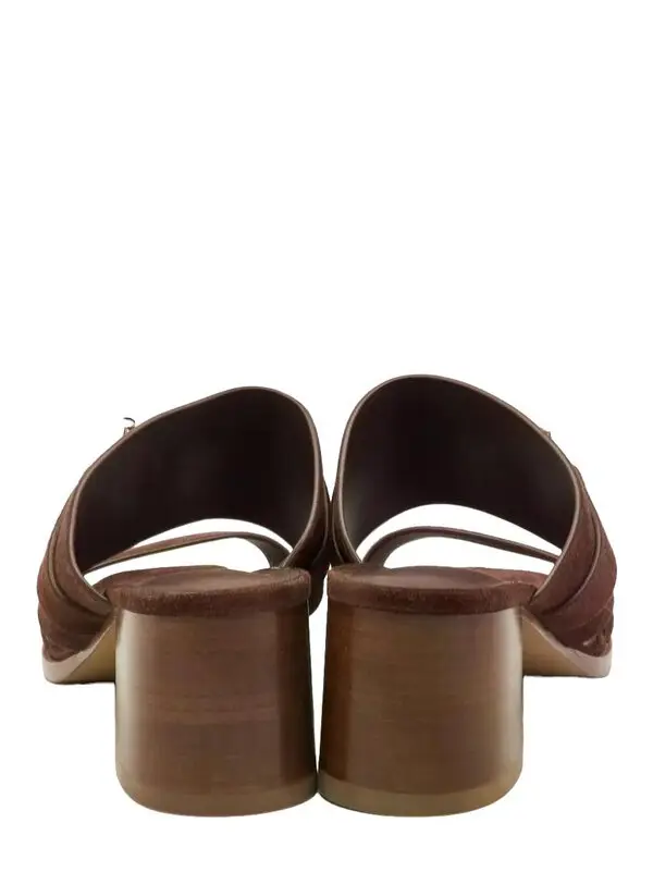 Hermès Suede Block Heel Sandals - Brown